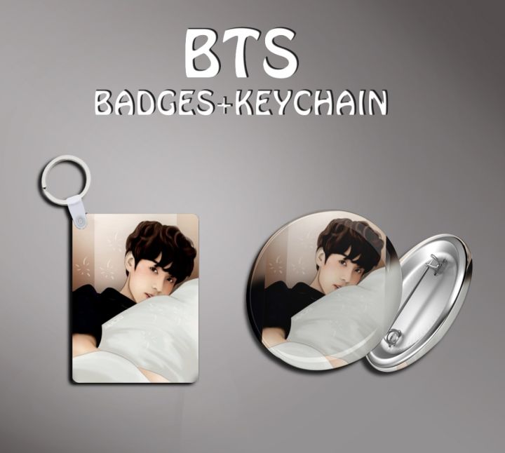 Customized BTS JK Keychain and Badge | Daraz.pk