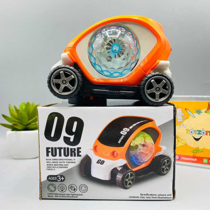 09 Future Car – 360° Auto Moveable Bump & Go Toy Car with RGB Disco ...