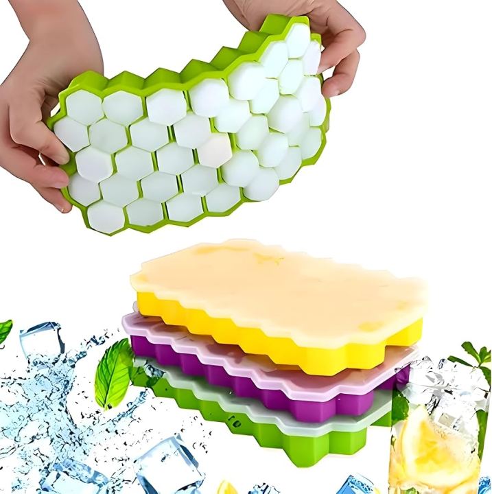 Silicon Ice Cubes Tray Easy Push Pop Silicon Ice Cubes Tray with18 cube ...