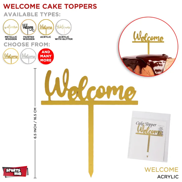 Welcome Acrylic Cake Toppers For Baby Shower Celebration Wedding ...
