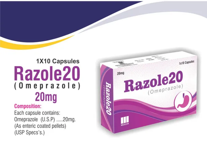 RAZOLE 20mg (Omeprazole) 10 Capsules – Advanced Acid Control Formula ...