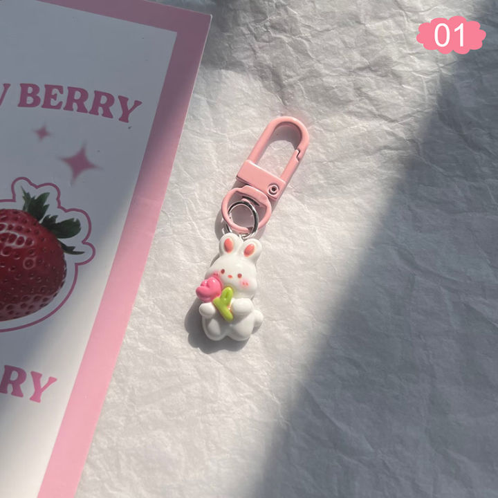 1Pc Kawaii Cute Rabbit Keychain Cartoon Animal Pendant Girl Backpack ...