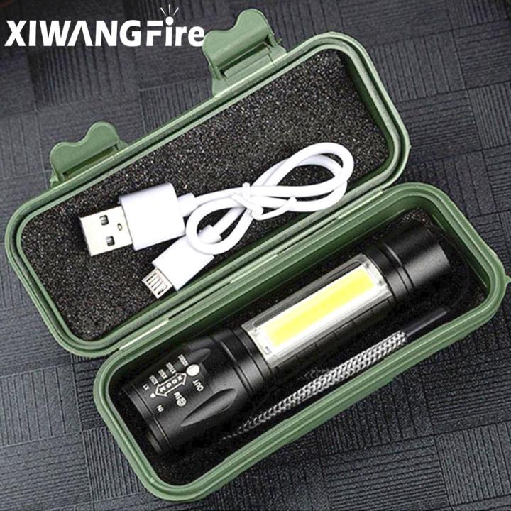 Zoomable Rechargeable LED Torch - Micro USB Charging with Cable and ...