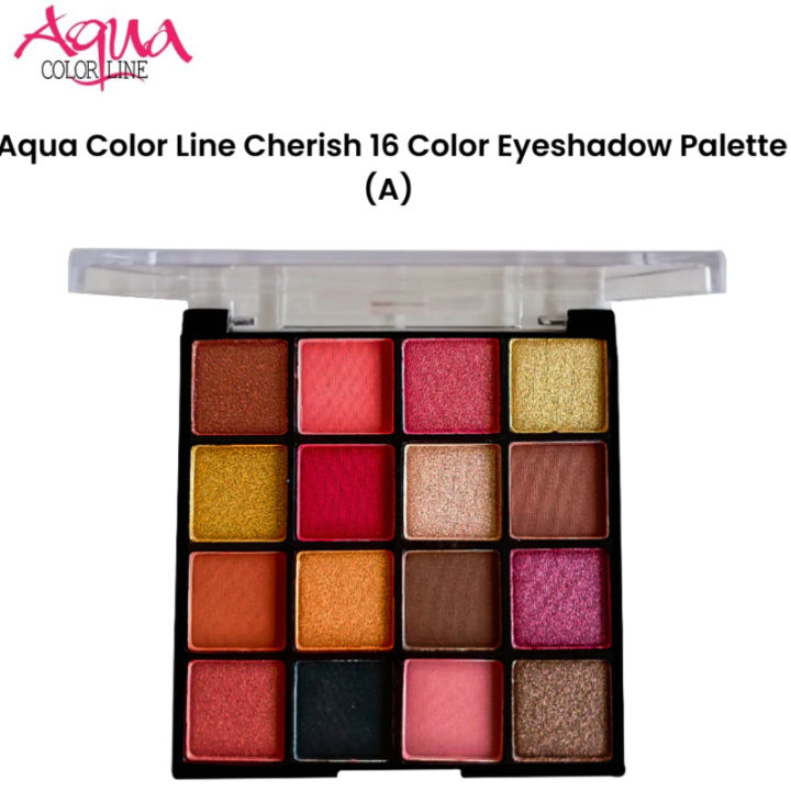 Aqua Color Line Cherish 16 Color Eyeshadow Palette (A) | Daraz.pk