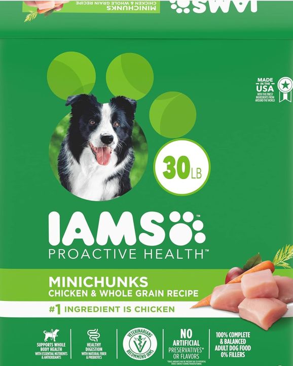 IAMS Adult Minichunks Small Kibble High Protein Dry Dog Food with Real ...