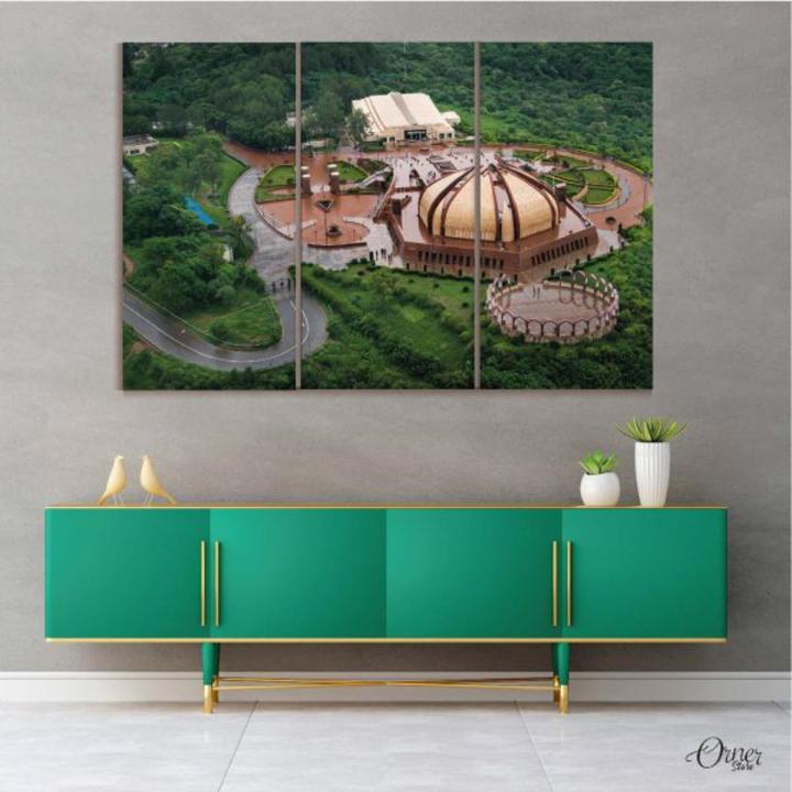 Islamabad Monument Bird View (3 Panels) | Architecture Wall Art | Daraz.pk
