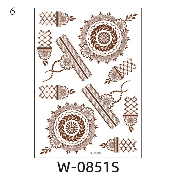 Fashion Design Waterproof Mehndi Stickers – Temporary Henna Tattoos for ...