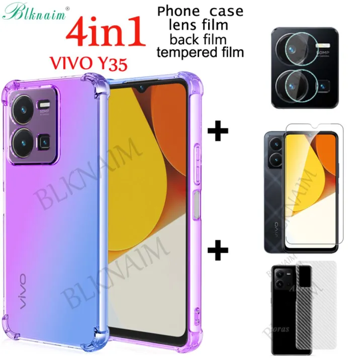 BLKNAIM (4-in-1) NEW For VIVO Y35 Case Anti-fall Color Mobile Phone ...