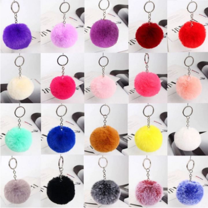 Pack of 3 Pom Pom Keychains Fluffy for Girls | Daraz.pk