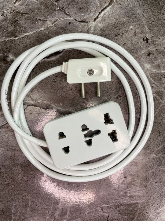 Universal Power Extension 3 Sockets 1 Master Socket 101% Pure Copper Wire 40/76 Flexible Round ...