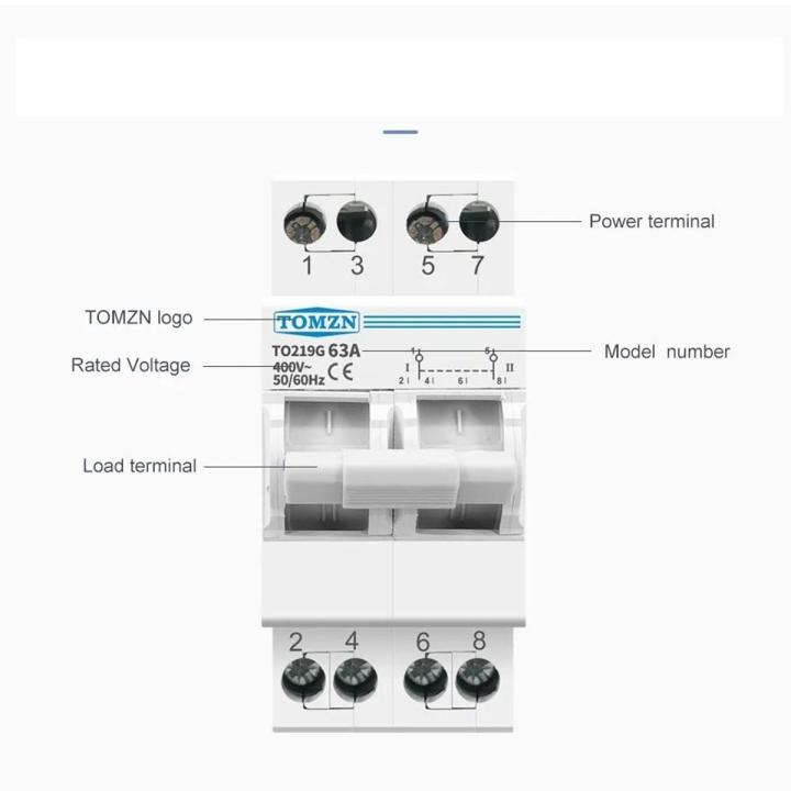 TOMZN 2P 63A MTS Dual Power Manual Transfer Isolating Switch Interlock ...