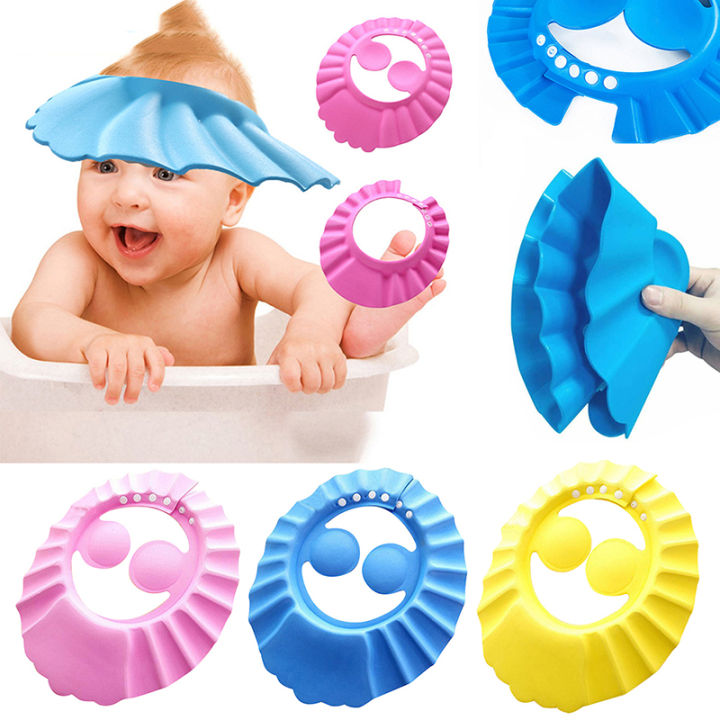 Baby Bath Shower Cap Safe Shampoo Shower Bathing Protection Wash Hair ...
