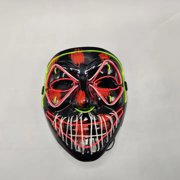 Universal Neon Halloween Mask, Led Purge Mask 3 Lighting Modes For Costplay 1 Pc(Sky Blue ...