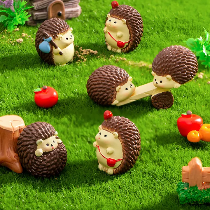 Mini Little Hedgehog Ornament Cartoon Animal Micro Landscape Dollhouse ...