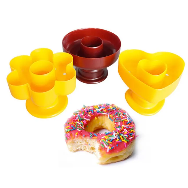 pack of 3 Plastic Doughnut DIY Donut Maker Cutter Mold and 3 Shapes ...