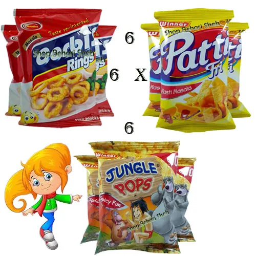 Orbis Masala Patti Fry Jungle Pops Mix Taste (18pcs) | Daraz.pk