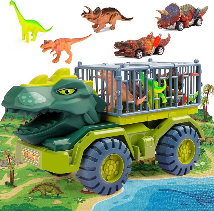 Big Dinosaur Car Truck Dinosaur Set Jurassic Toys -Dinosaur Transport ...