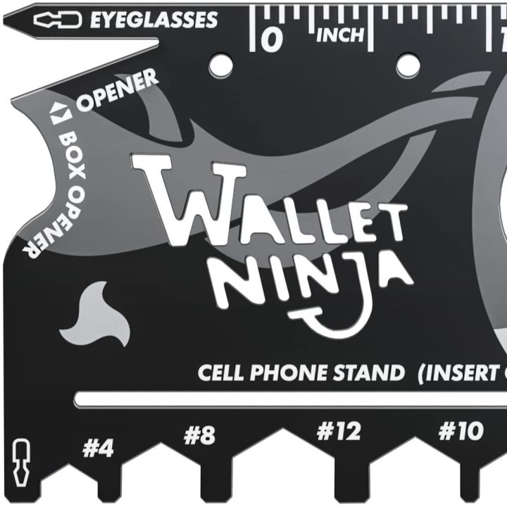 Wallet Ninja Multitool Card – 18 in 1 Credit Card Size Multi Purpose ...