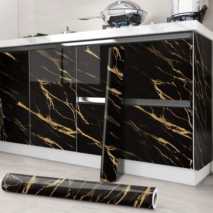 Marble Sheet Sticker PVC Self-Adhesive Waterproof Oilproof Tabletop and ...