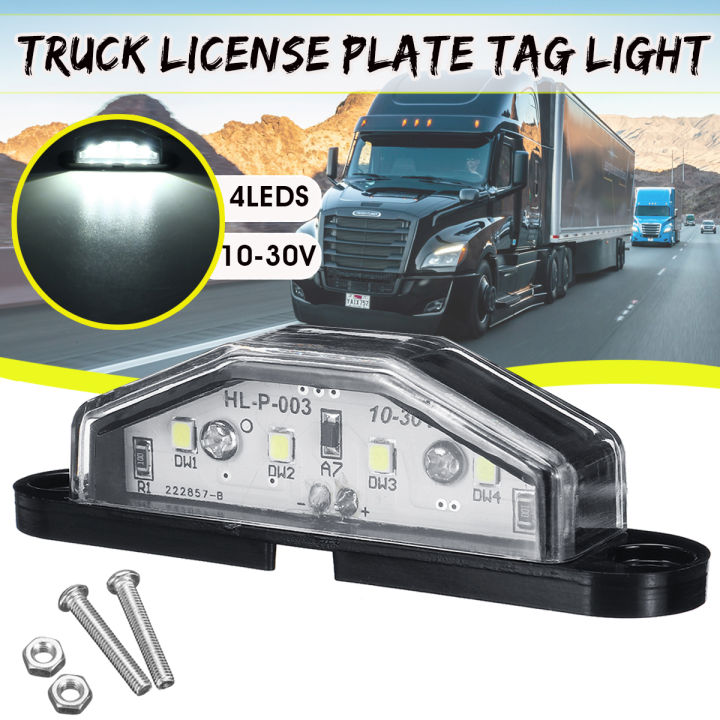 motors 4 LEDs Universal License Plate Tag Light Truck Trailer Boat ...
