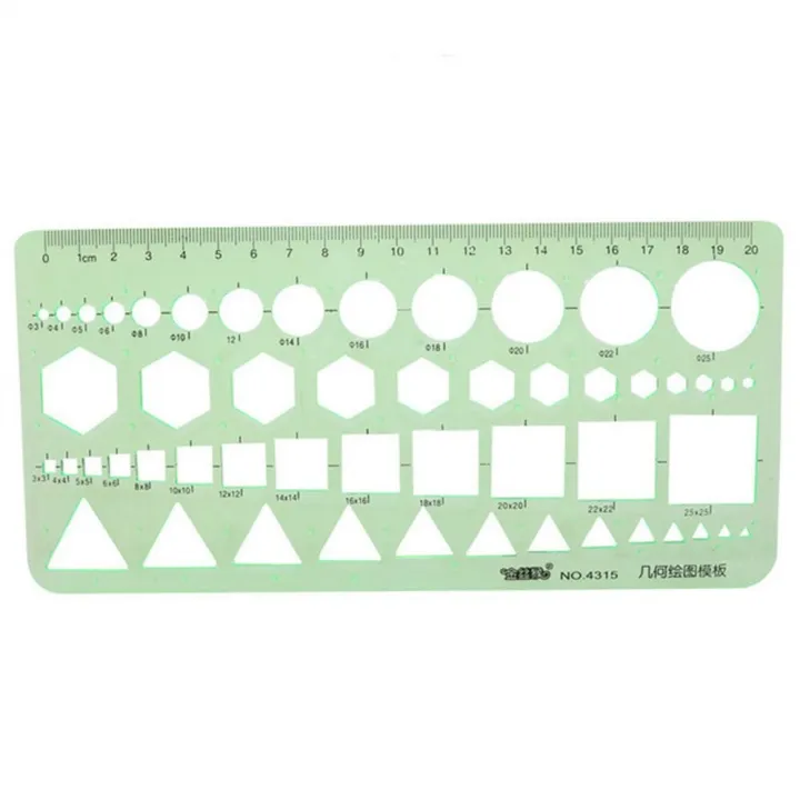 Transparent Students Stencil Measuring Tool Green Oval Template Ruler ...