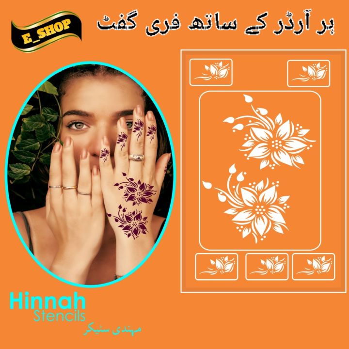 Mehndi stickers Mehndi designs Mehndi stencils Mehndi Tattoo | Daraz.pk