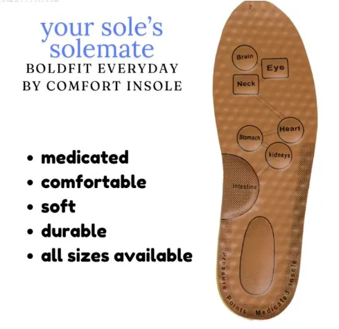 Men's Shoes Soft Medicated Inner Sole Breathable Insole Comfortable ...