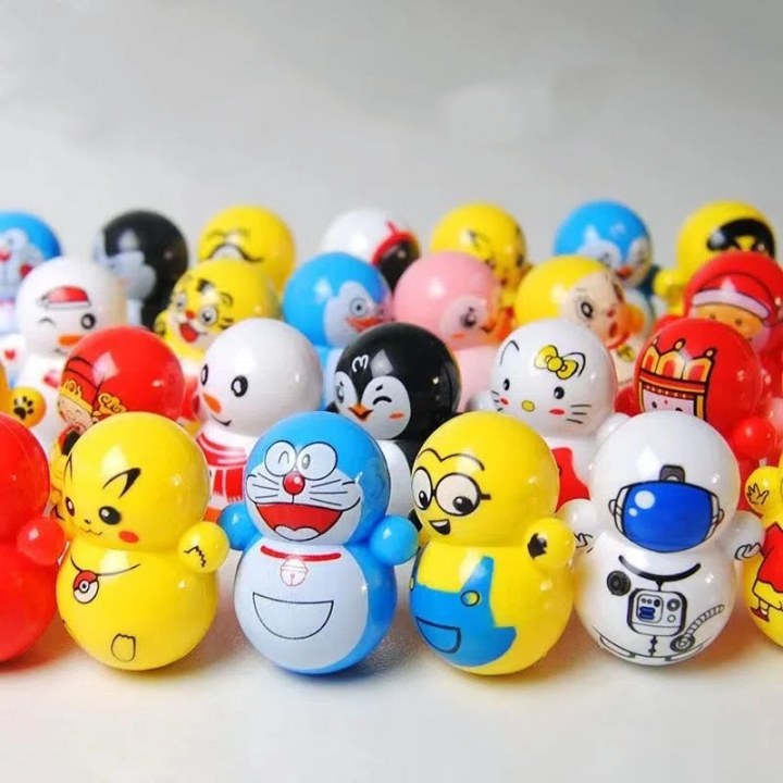 Pack of 3 / 12 / 24 pcs - Tumbler Toy Mini Blue Fat Man Small Ornaments ...