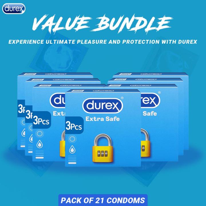Durex Pack of 9 - Durex Condoms Extra Safe Extra Thick Safety Condoms 3s x 9 | Daraz.pk