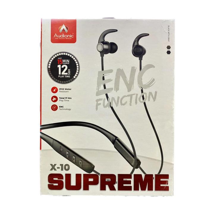 Audíonic SUPREME X10 Long Battery Wireless Bluetooth Neckband | Daraz.pk
