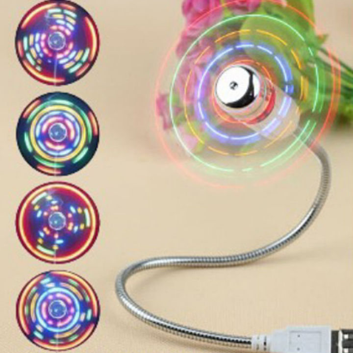 【New release】LUCOG Portable Mini LED USB Fan Rainbrow Color Flexible ...