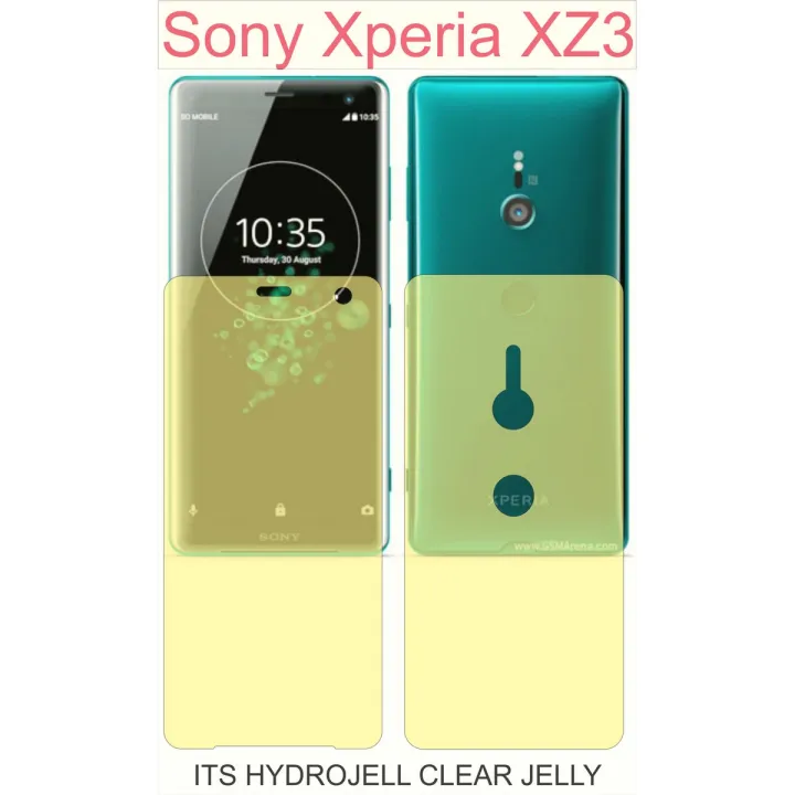 Sony Xperia XZ3 Front Screen Jell Protector + Back Jelly Protector Soft ...