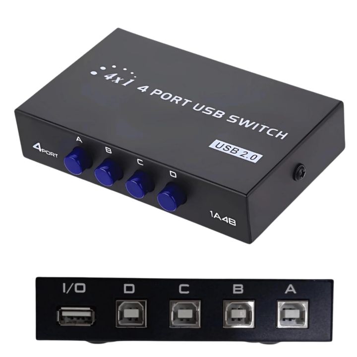 USB 2.0 Peripheral Sharing Switch, 2/4 Port USB 2.0 Manual Sharing ...