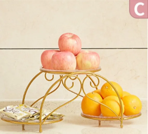 Fruit Plate Dessert Display Stand and Metal Tiered Cake Serving Rack ...