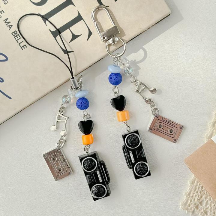 Pink Keychain Sweet Cool Music Vintage Guitar Pendant Y2k Violin Charm ...