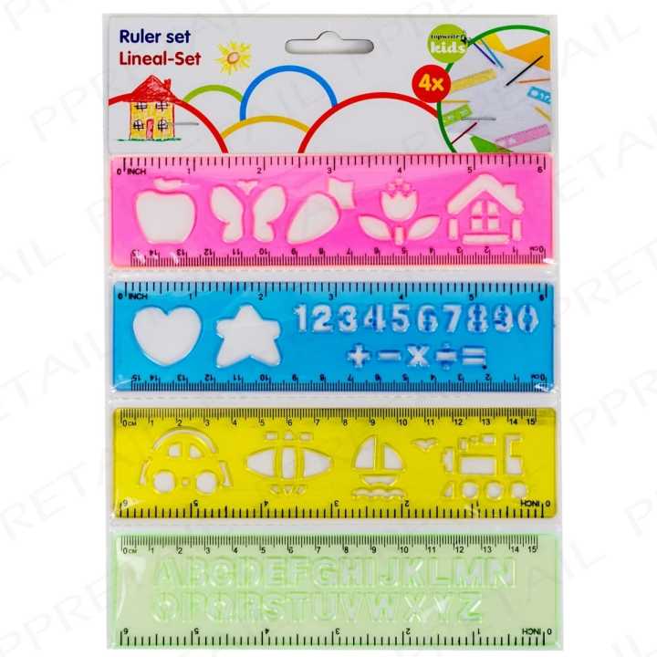 Pack of 4 Stencil 6 Inch – Alphabet Stencil, Number Stencil, Shapes ...