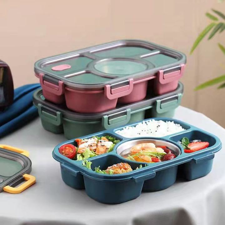 WaoDeals - Five Grids Lunch Box Food Storage Container Bento Box With ...