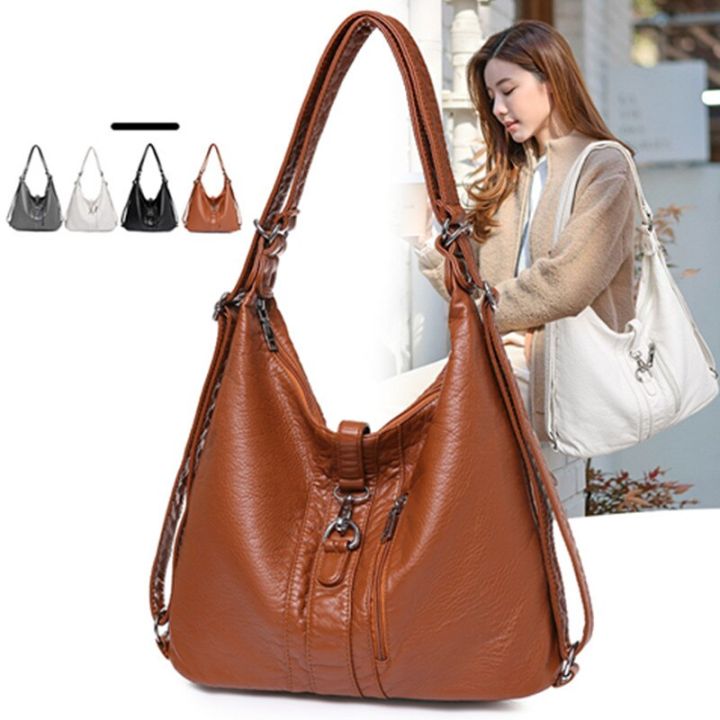 Vintage Women Hobo Bag 2026 New High Quality Pu Leather Shoulder Bag ...