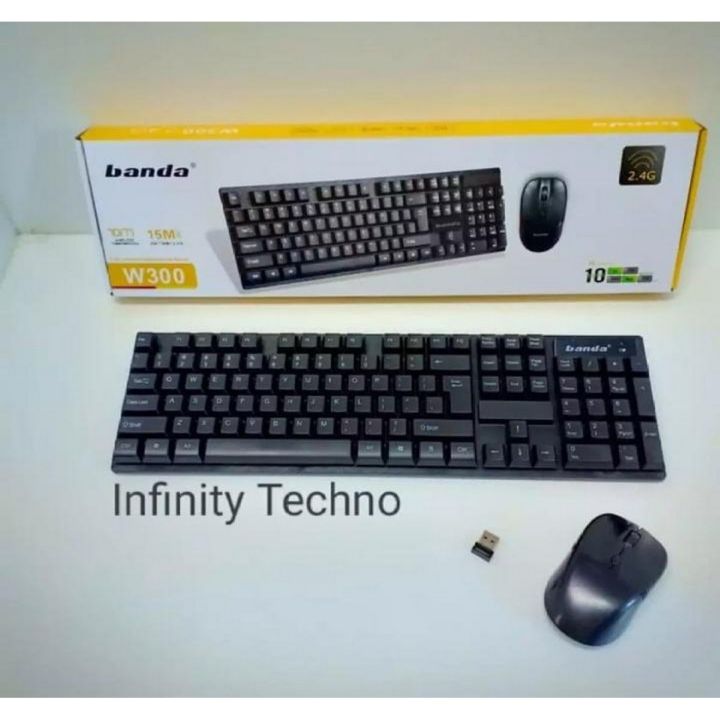 Keyboard and Mouse Wireless Banda W300 | Daraz.pk
