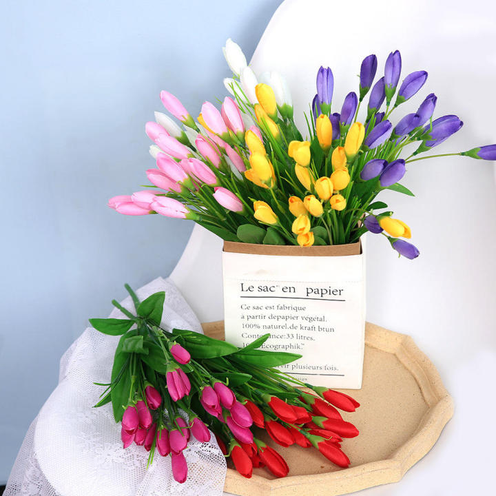Bouquet Artificial Tulip Bouquet Maintenance-free Faux 21 Heads ...