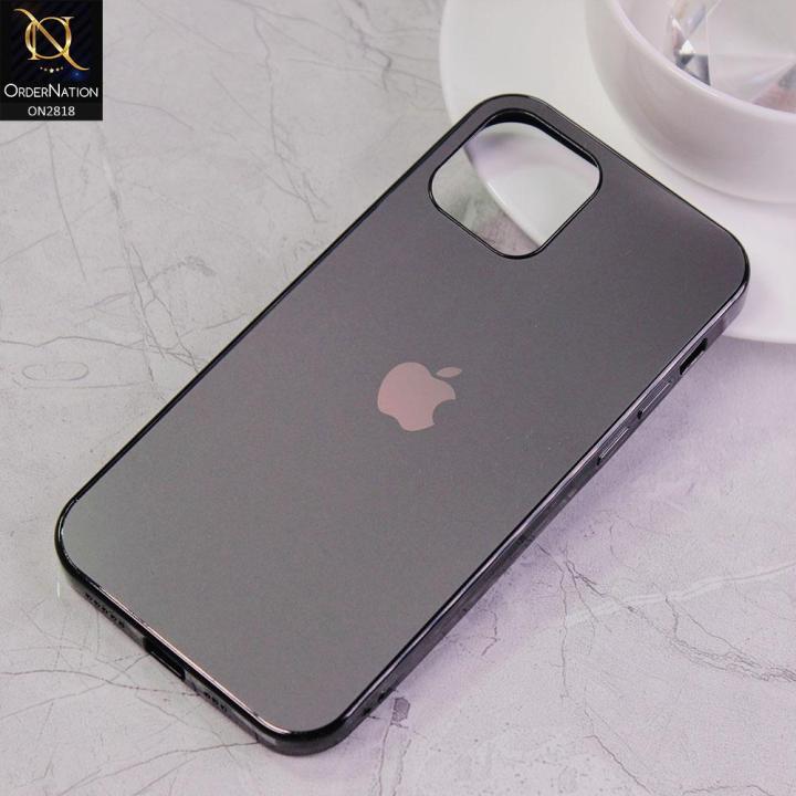 iPhone 12 Cover - Black - Shiny Borders Matt Look Soft Case | Daraz.pk