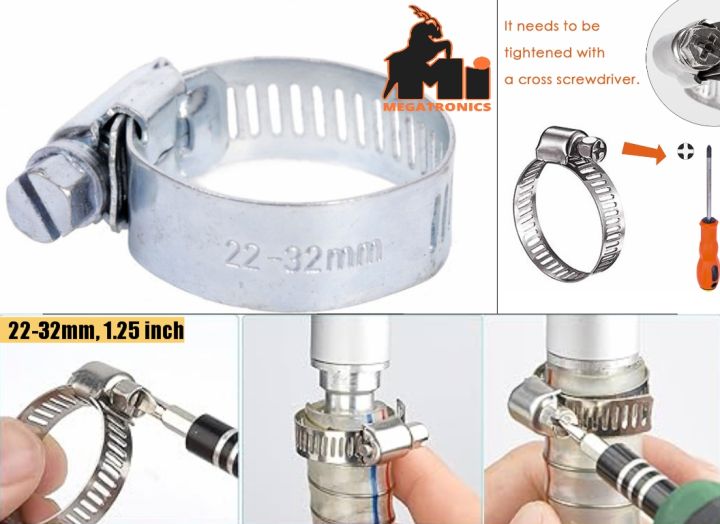 5PCS 1.25-inch 22-32mm stainless steel pipe hose clamp clump wrench ...