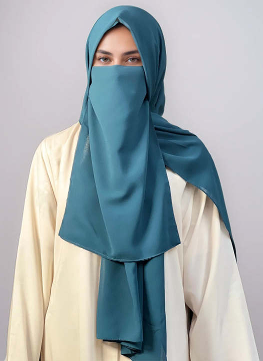 Georgette Hijab & Niqab Set - Baby Blue | Lightweight Muslim Hijab and ...