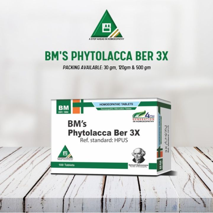 BM’s Phytolacca Berries-3X 30gm Homoeopathy Tablet 100% Original Fat ...