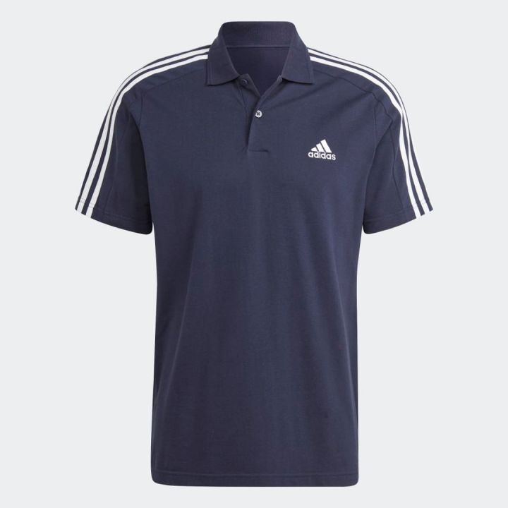 ADIDAS MEN ESSENTIALS PIQUÉ EMBROIDERED SMALL LOGO 3-STRIPES POLO SHIRT ...