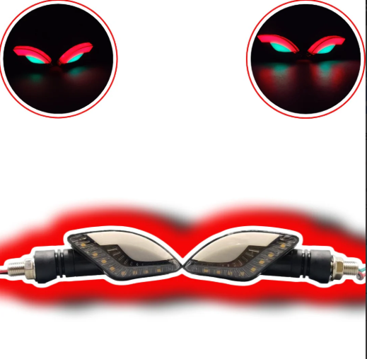 Motorbike LED Turn Signal Indicators | Stylish Lava Eye Design Dual ...