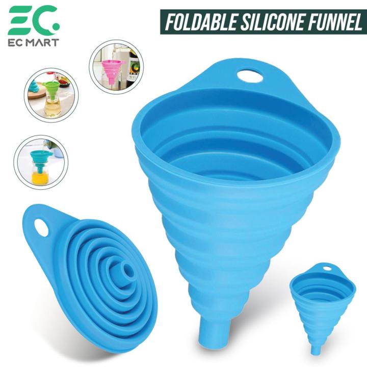 Kitchen Funnel, Mini Silicone Funnel, Silicone Foldable Funnel, Collapsible Kitchen Portable ...