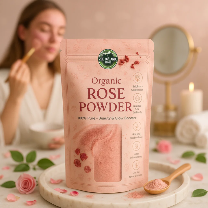 Zee Organic Pure Rose Powder 100g - Natural Radiance & Beauty Booster ...