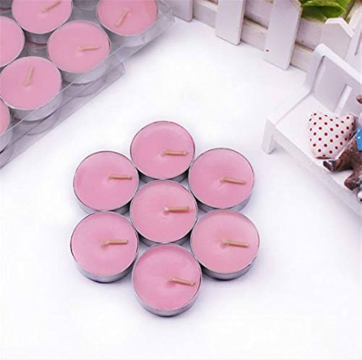 15 Pink Round Shape Candles Pack For Birthday - Anniversary Decoration ...