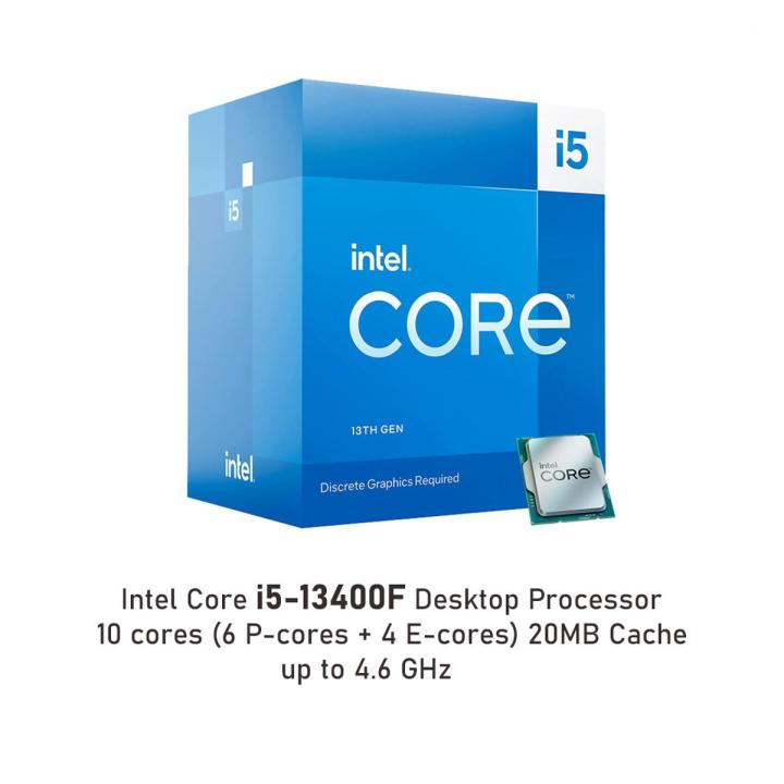 Intel Core i5-13400F Desktop Processor 10 cores (6 P-cores + 4 E-cores) 20MB Cache, up to 4.6 ...